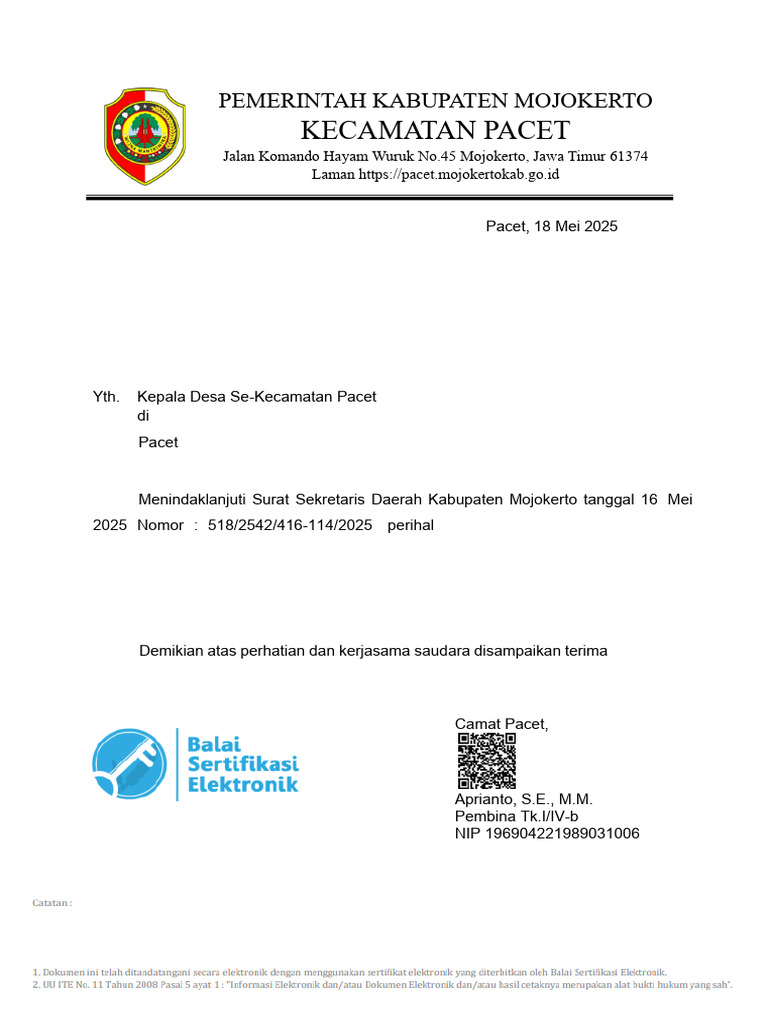 Surat Kopdes Merah Putih | PDF