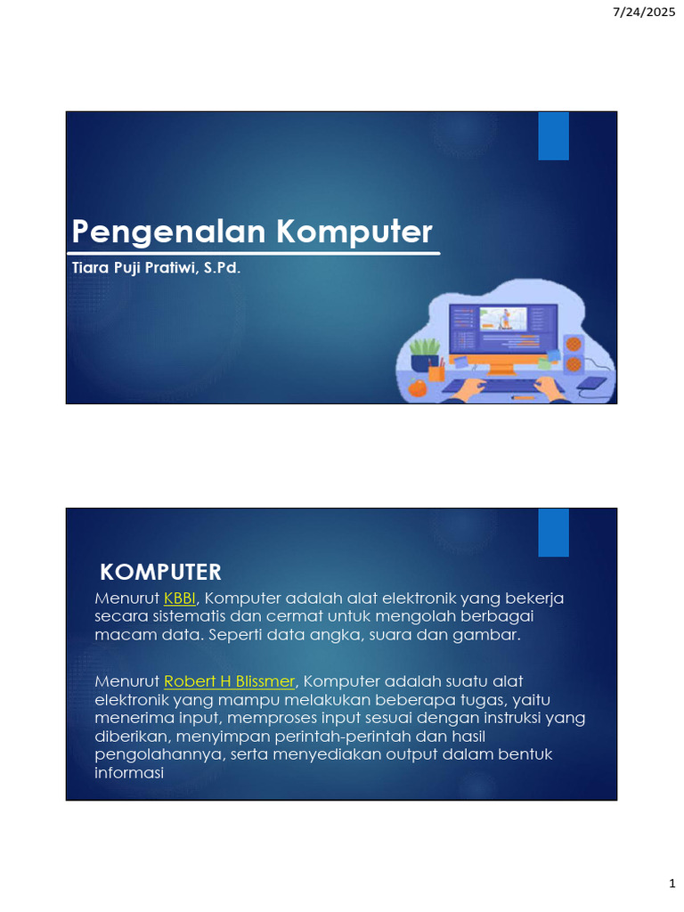 Microsoft PowerPoint - 1. Pengenalan Komputer | PDF
