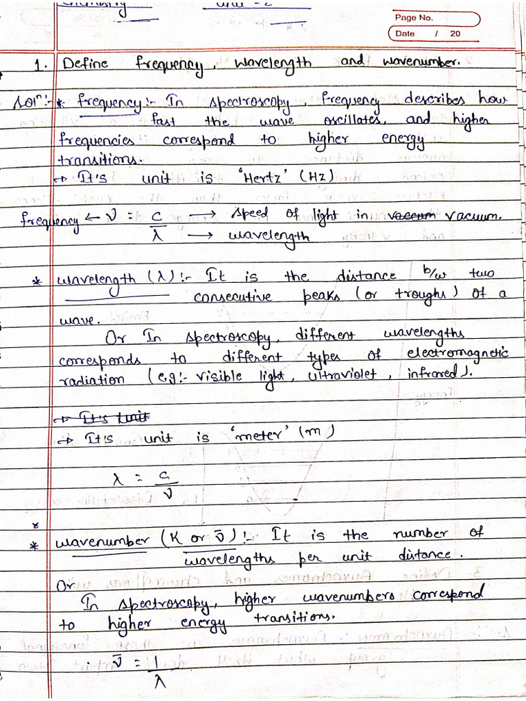 NOTES - Unit 2 Spectroscopy PYQs Solution | PDF