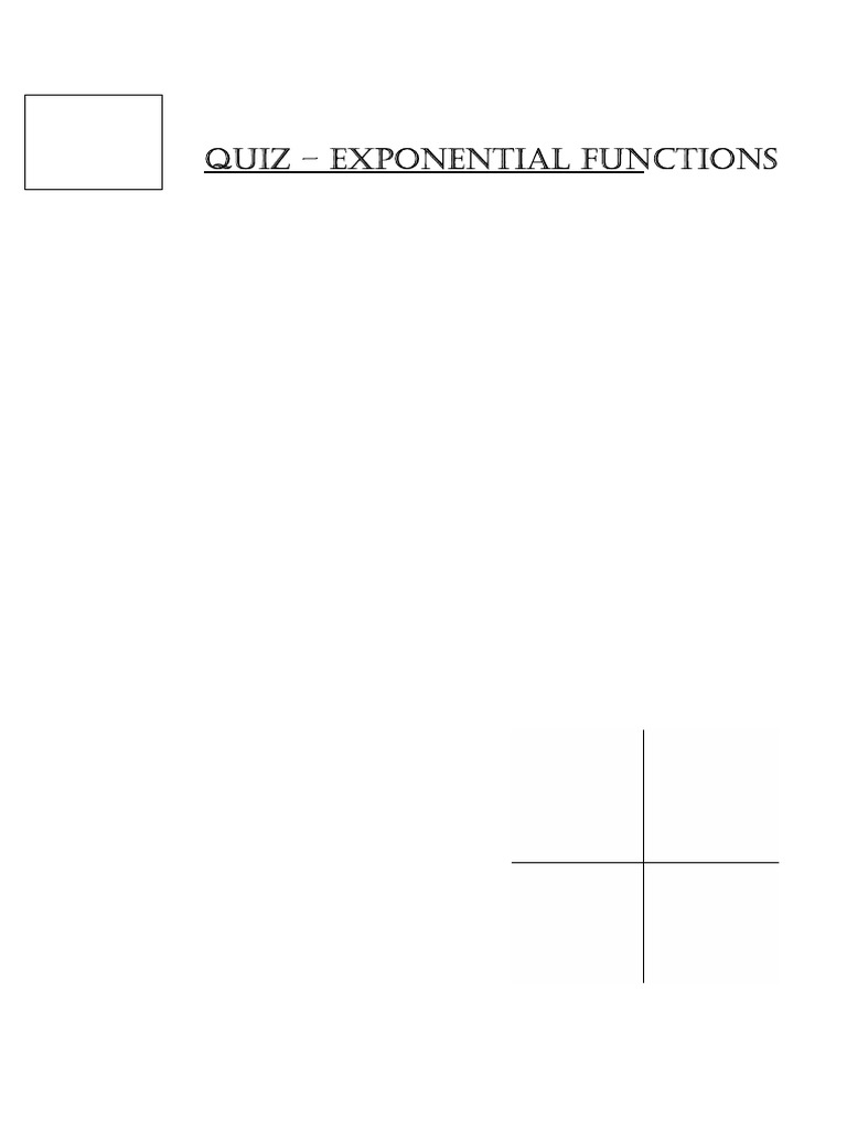 Exponential Functions Quiz and Analysis | PDF