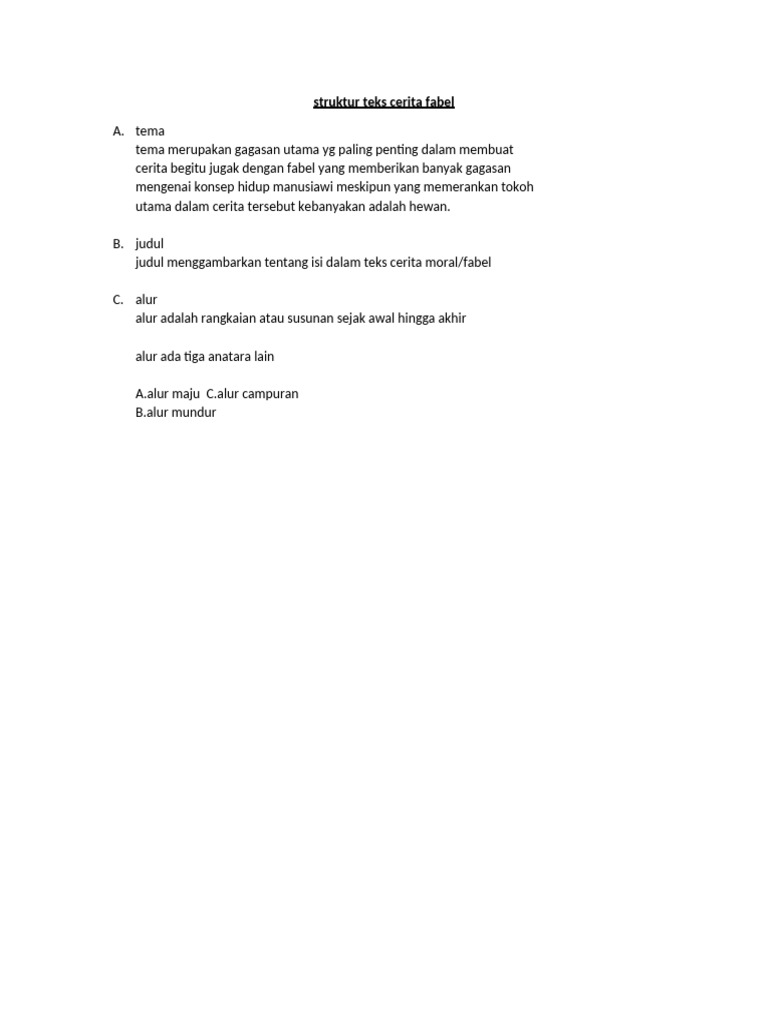 Struktur Teks Cerita Fabel | PDF