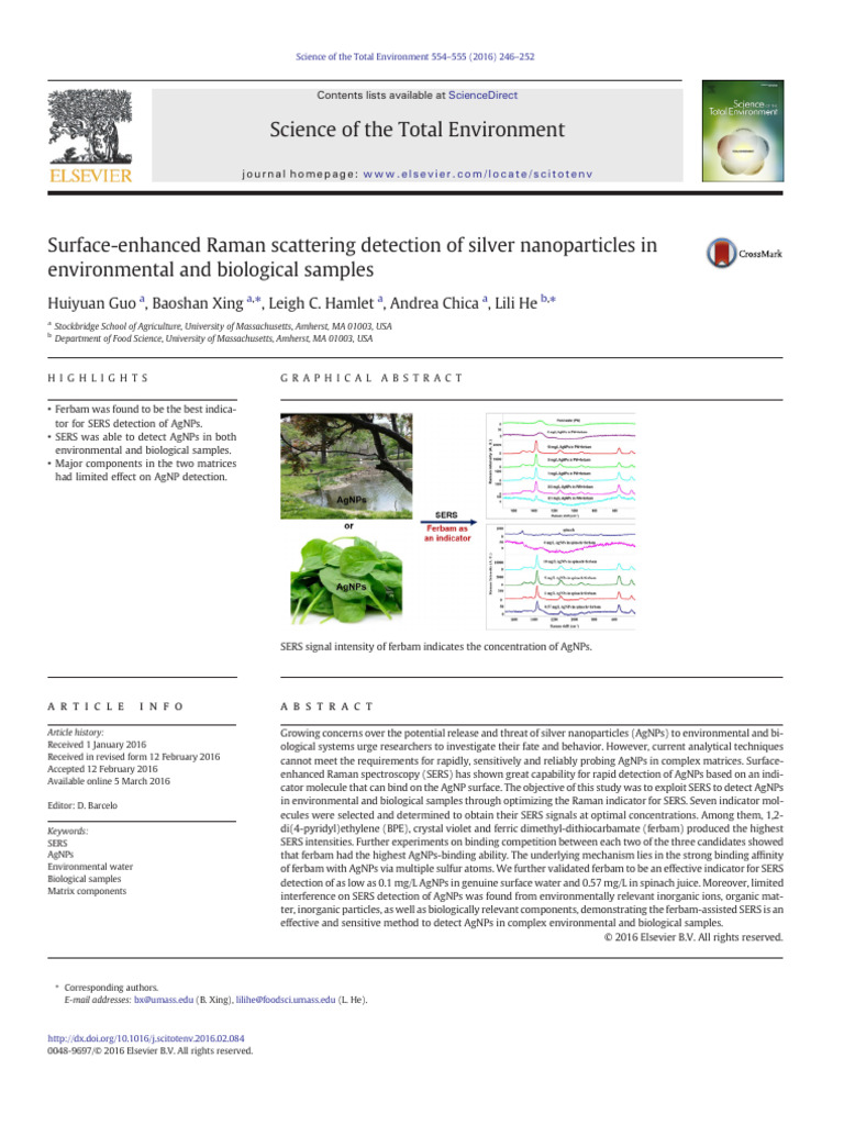 Detection AgNP in Biological Sample | PDF | Physical Chemistry ...