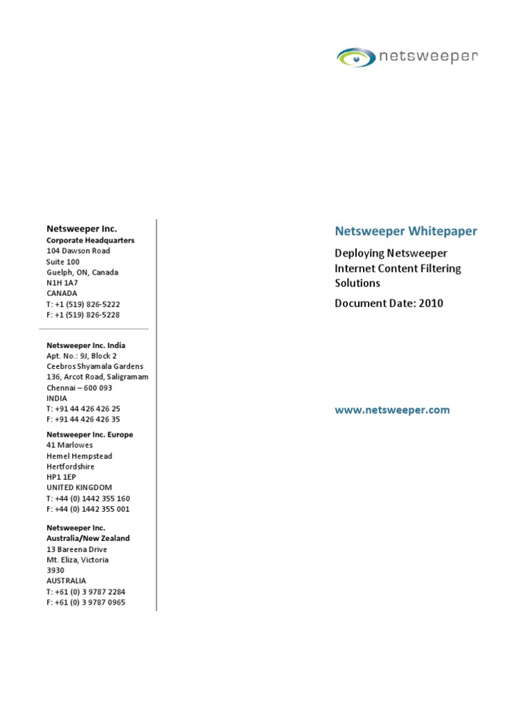 Deploying The Net Sweeper Solution | PDF | Web Server | Internet & Web
