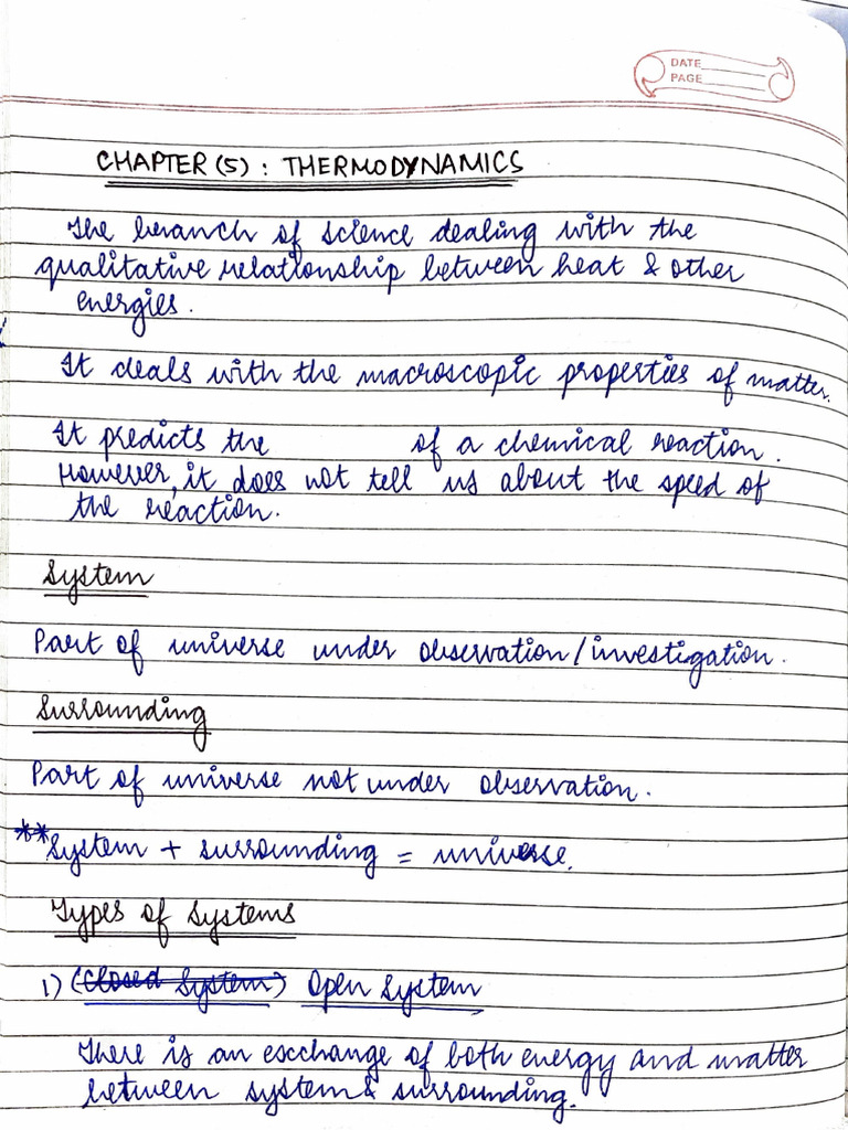 ThermoDynamics (CHEMISTRY) | PDF
