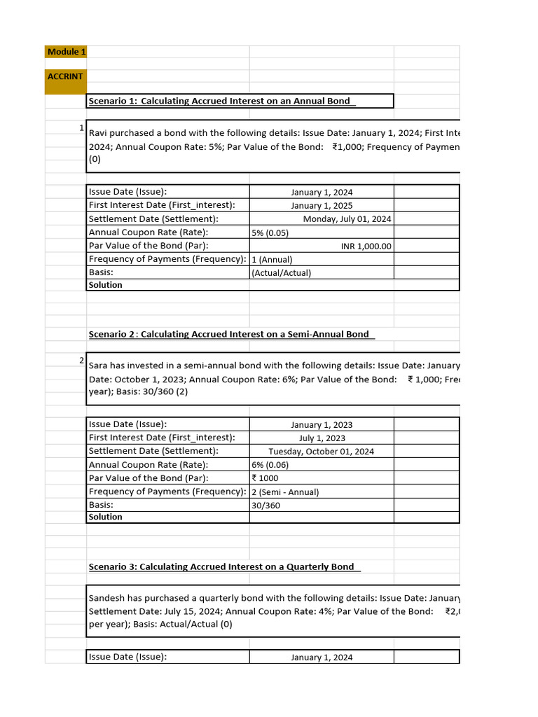 Module 1 Worksheet Students | PDF | Bonds (Finance) | Depreciation