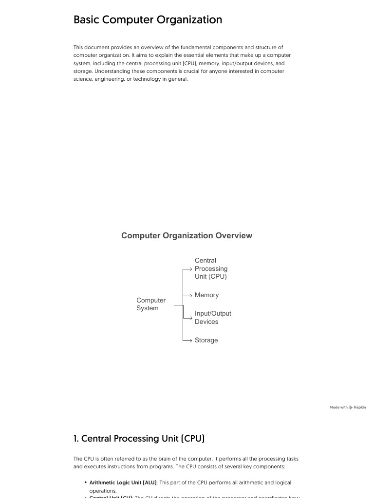 Basic Computer Organization | PDF | Computer Data Storage | Central Processing Unit