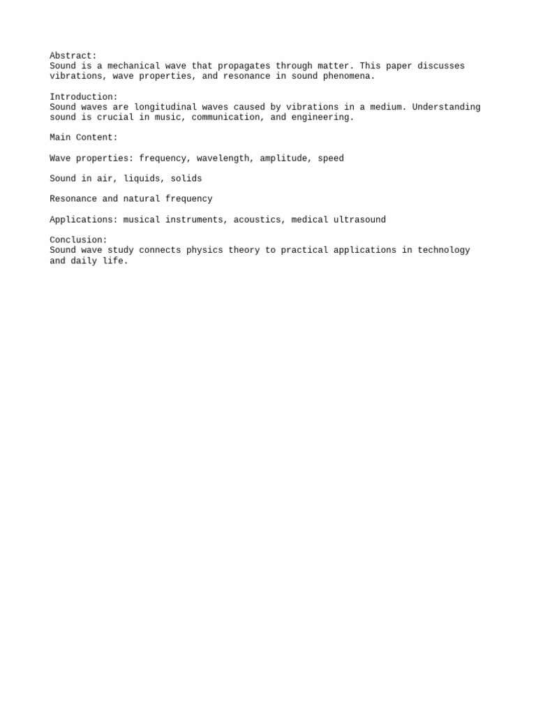 The Physics Of Sound Waves Pdf