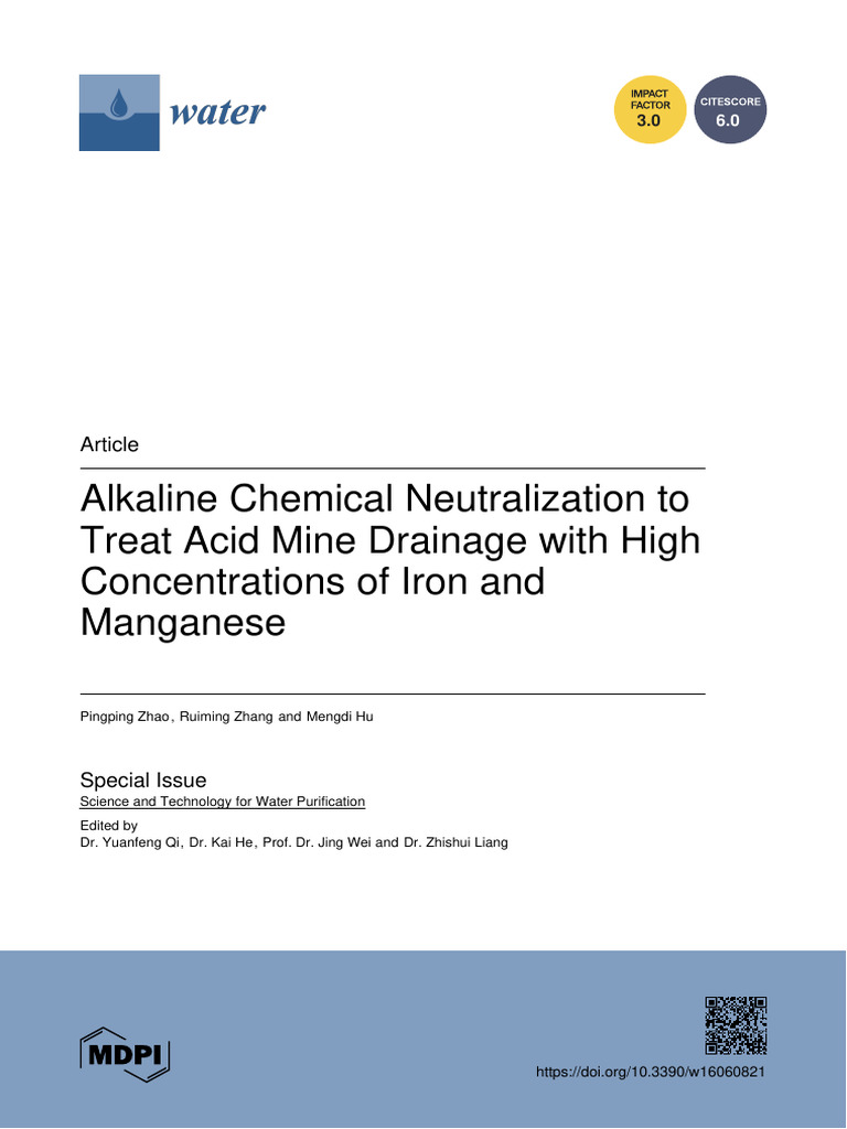 Alkaline Neutralization for Acid Mine Drainage | PDF | Hydroxide | Ph