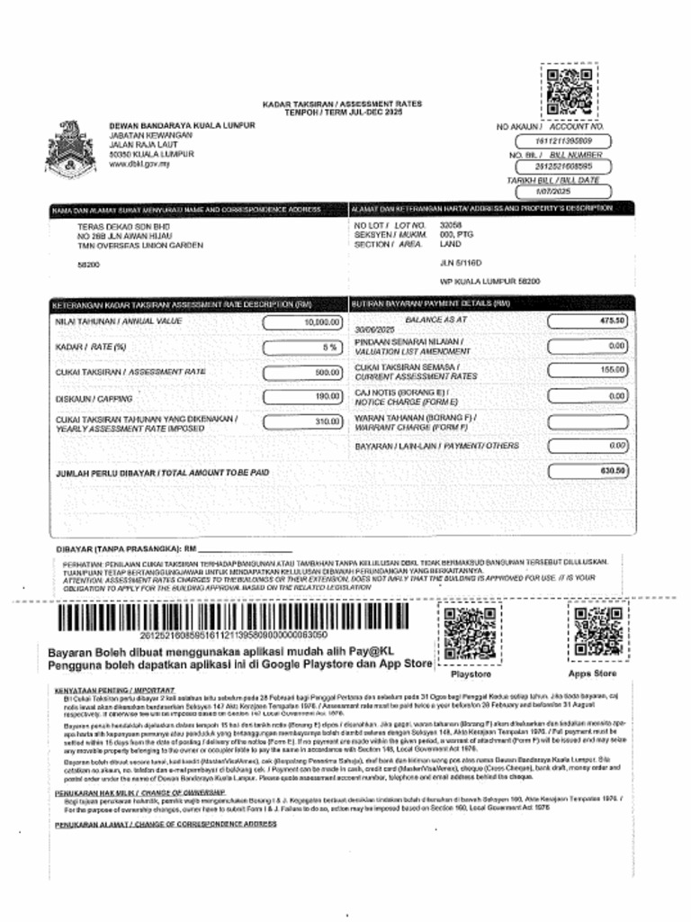 DBKL Bill | PDF