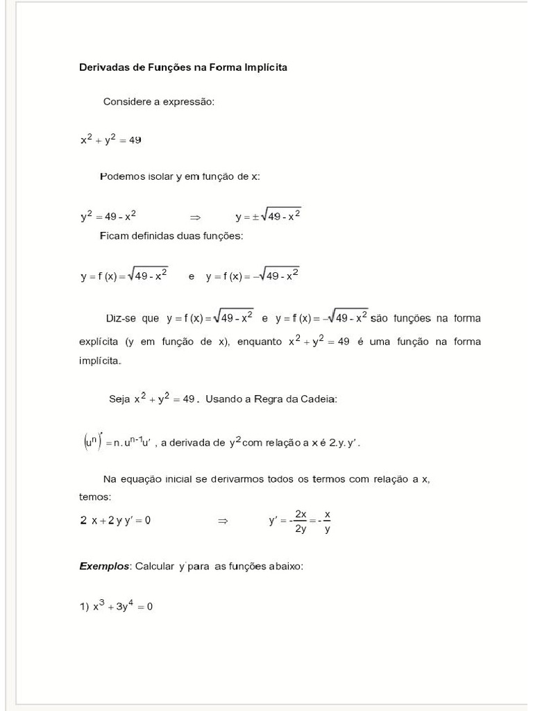 Derivada Implícita | PDF