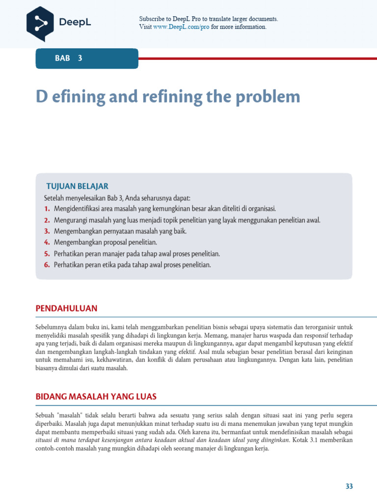 Chapter 3 - Defining and Refining The Problem Id | PDF