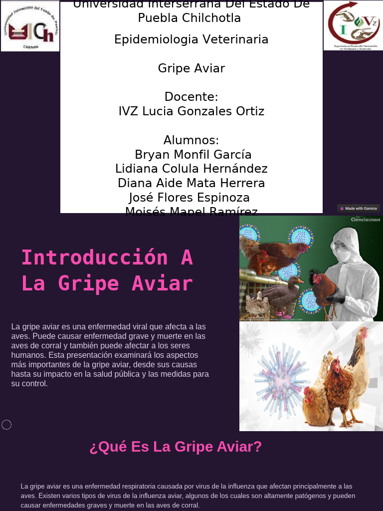 Introduccion A La Gripe Aviar Lucy | PDF | Influenza aviar | Influenza