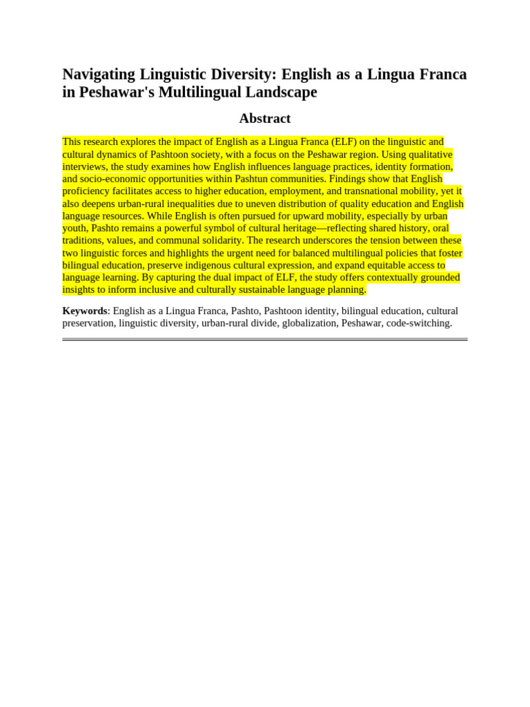 2 Navigating Linguistic Landscape Updated Draft | PDF | Multilingualism ...