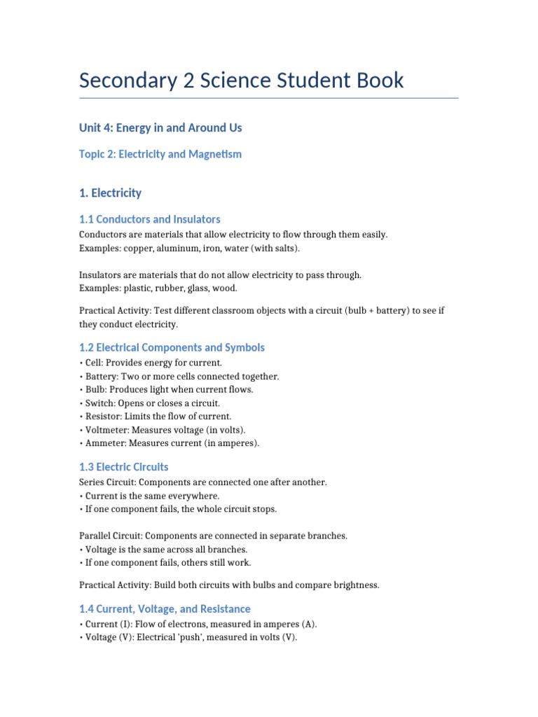 Understanding Electricity and Magnetism | PDF | Voltage | Electric Current