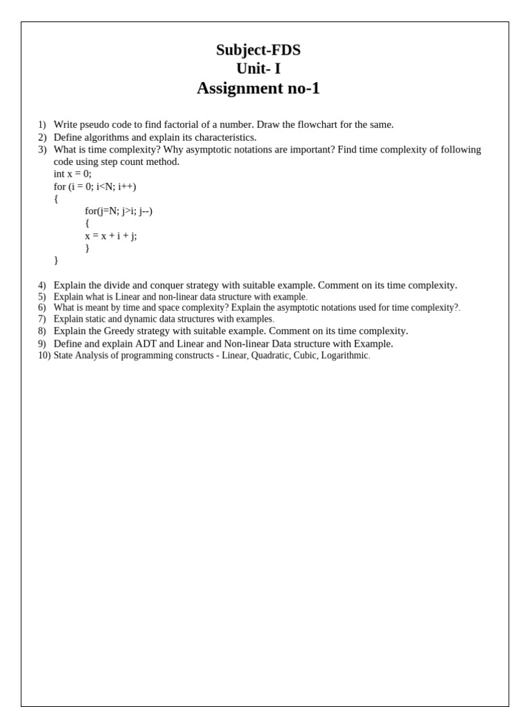 Fds Assignment 1 | PDF