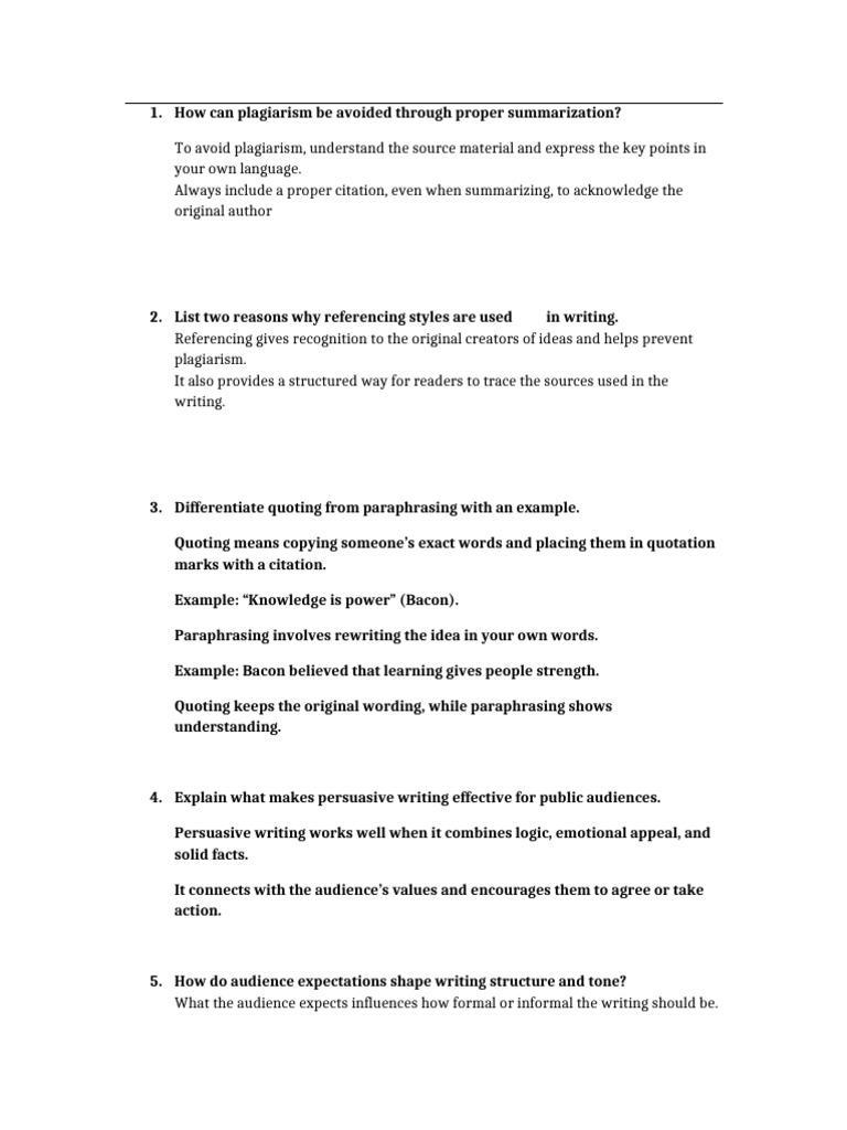 Avoiding Plagiarism in Writing Techniques | PDF | Plagiarism | Citation