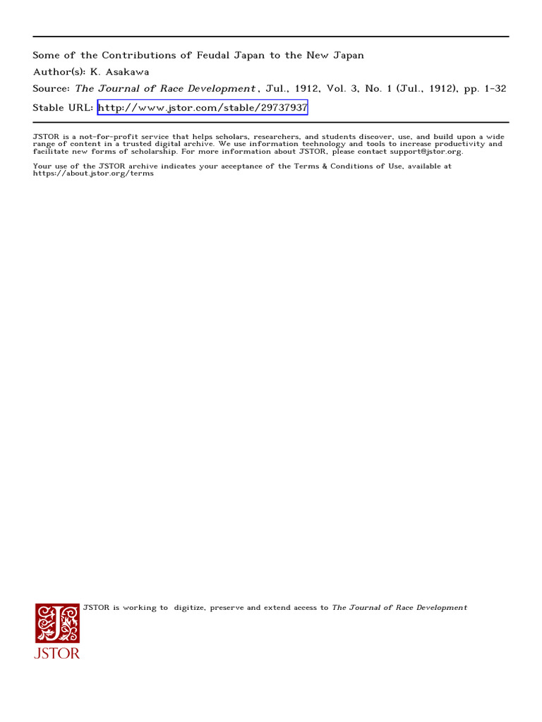 Some of The Contributions of Feudal Japan To The New Japan | PDF ...