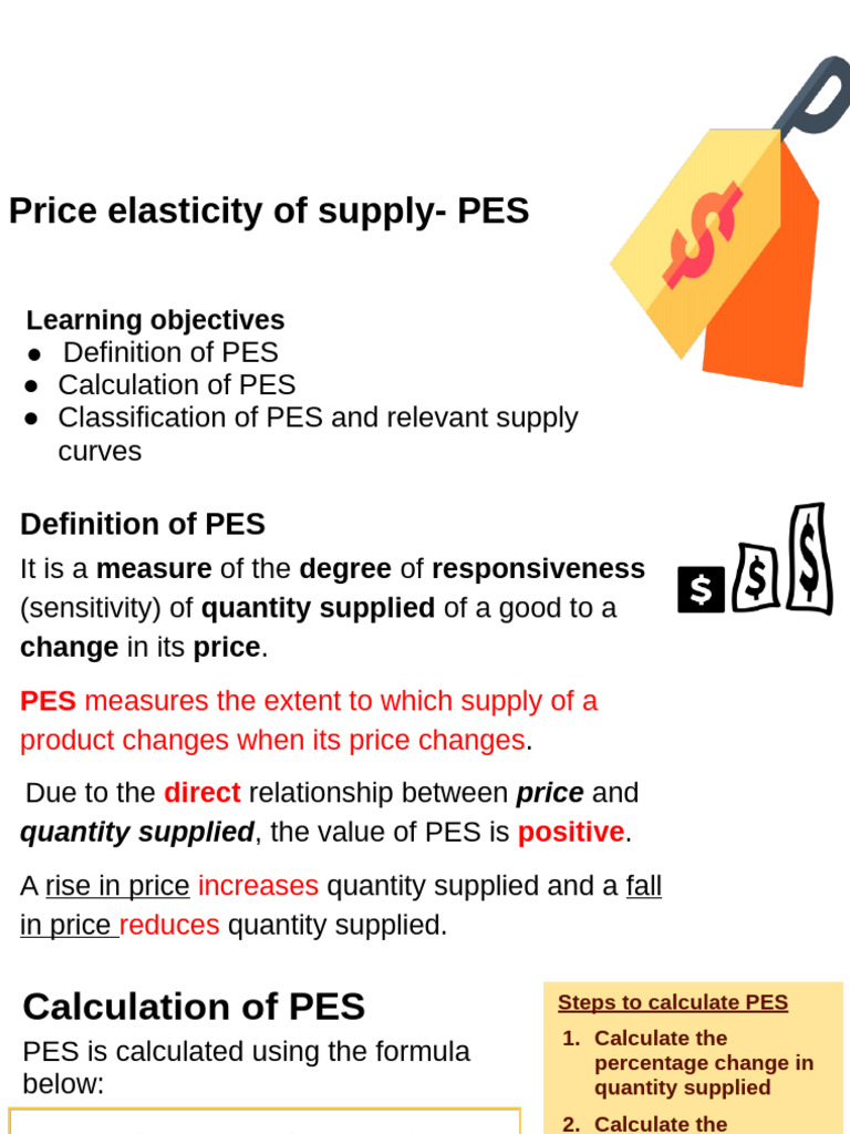 Section 2.12 Price Elasticity of Supply - PES | PDF | Elasticity ...