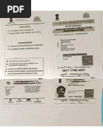 Sample Aadhaar Card for Education | PDF