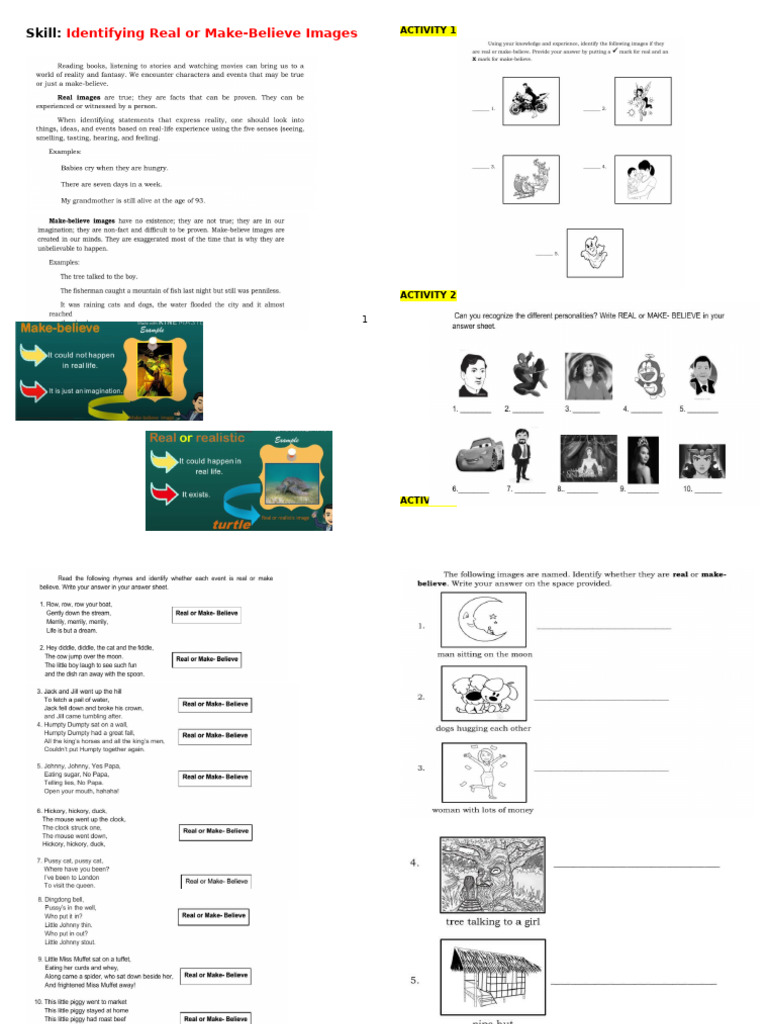 Real vs. Make-Believe Image Skills | PDF