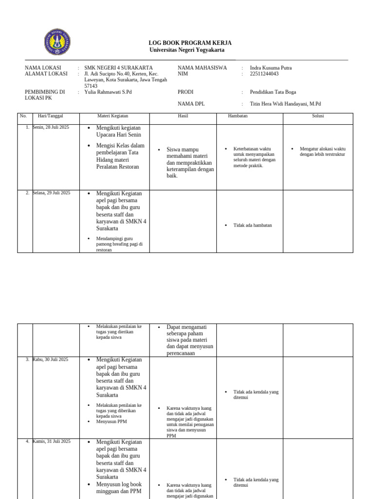 Log Book Minggu Ke 2 | PDF