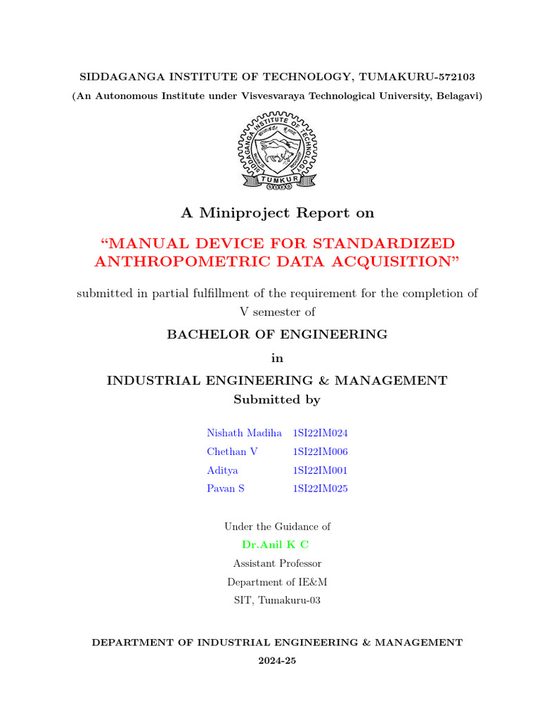 Manual Device for Anthropometric Data | PDF | Anthropometry | Accuracy ...