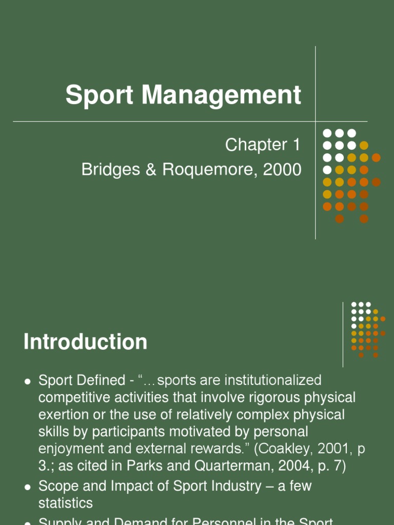 Sport Management, Chapter 1 | PDF | Psychology | Cognition
