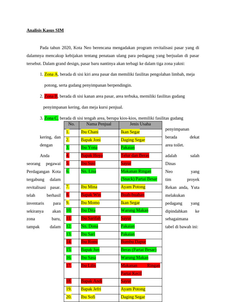 Analisis Kasus SIM Pertemuan 1 | PDF