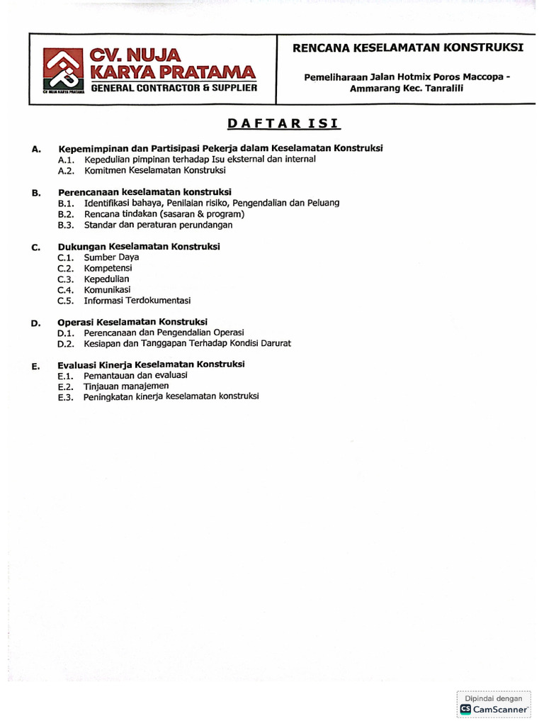 Contoh RK3K NKP | PDF