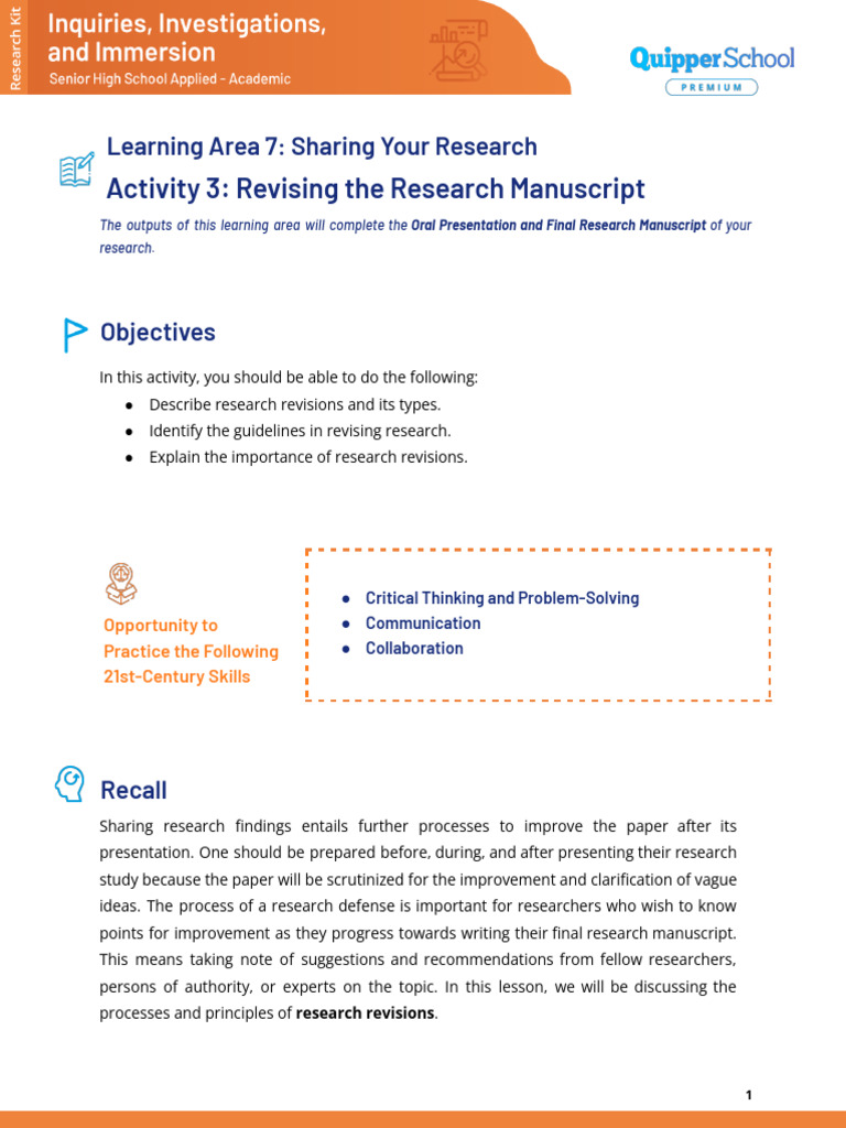 Research Manuscript Revision Guide | PDF | Editing | Narration