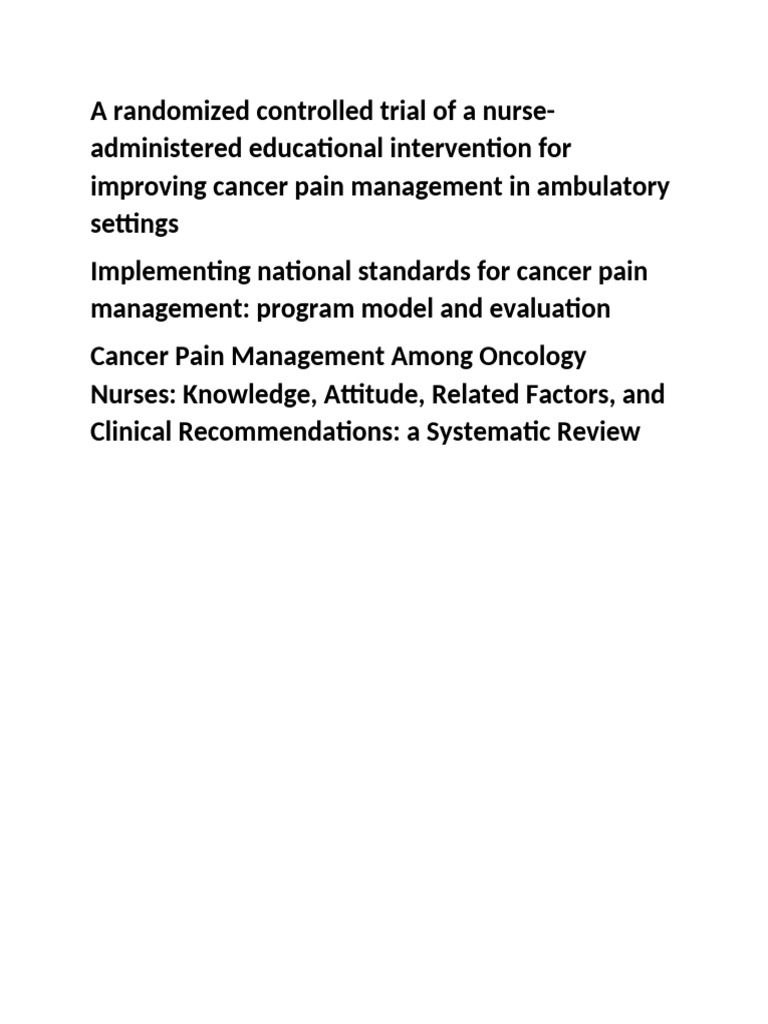 A Randomized Controlled Trial of A Nurse | PDF