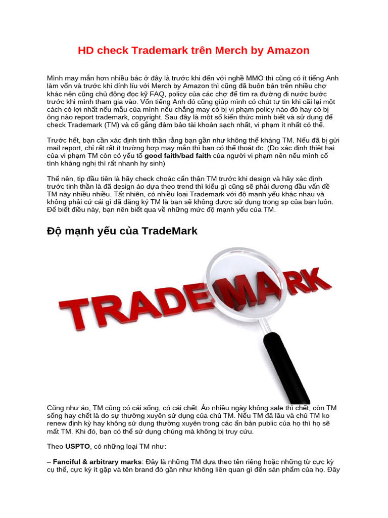 HD Check Trademark Trên Merch by Amazon | PDF