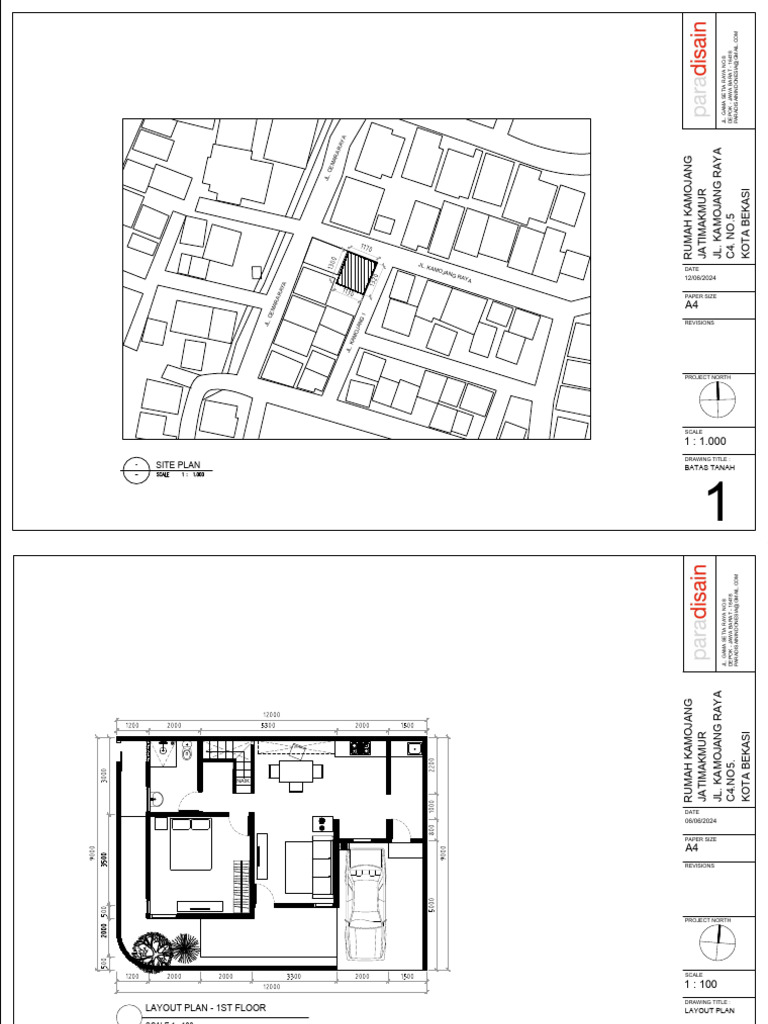 Rencana Layout Rumah Kamojang Bekasi | PDF