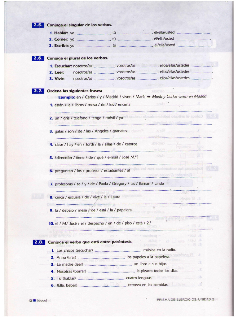 Repaso Verbos Presente | PDF