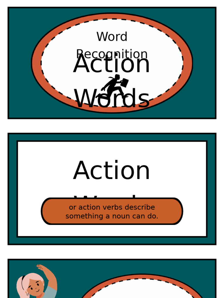 Action Word Recognition Reading Action Words Presentation | PDF