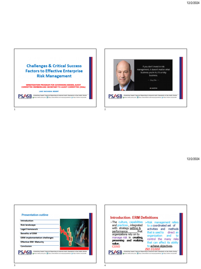 Challenges and Critical Success Factors To Effective ERM | PDF | Risk Management | Risk