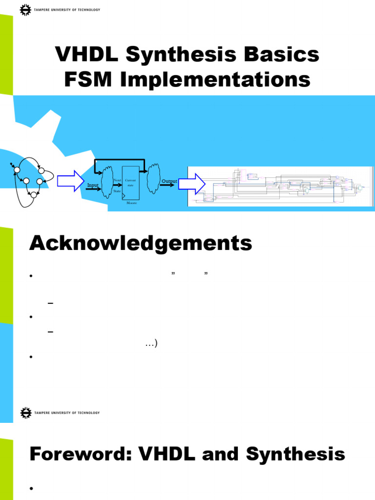VHDL Synthesis Basics FSM Implementations (PDFDrive) | PDF | Field Programmable Gate Array ...