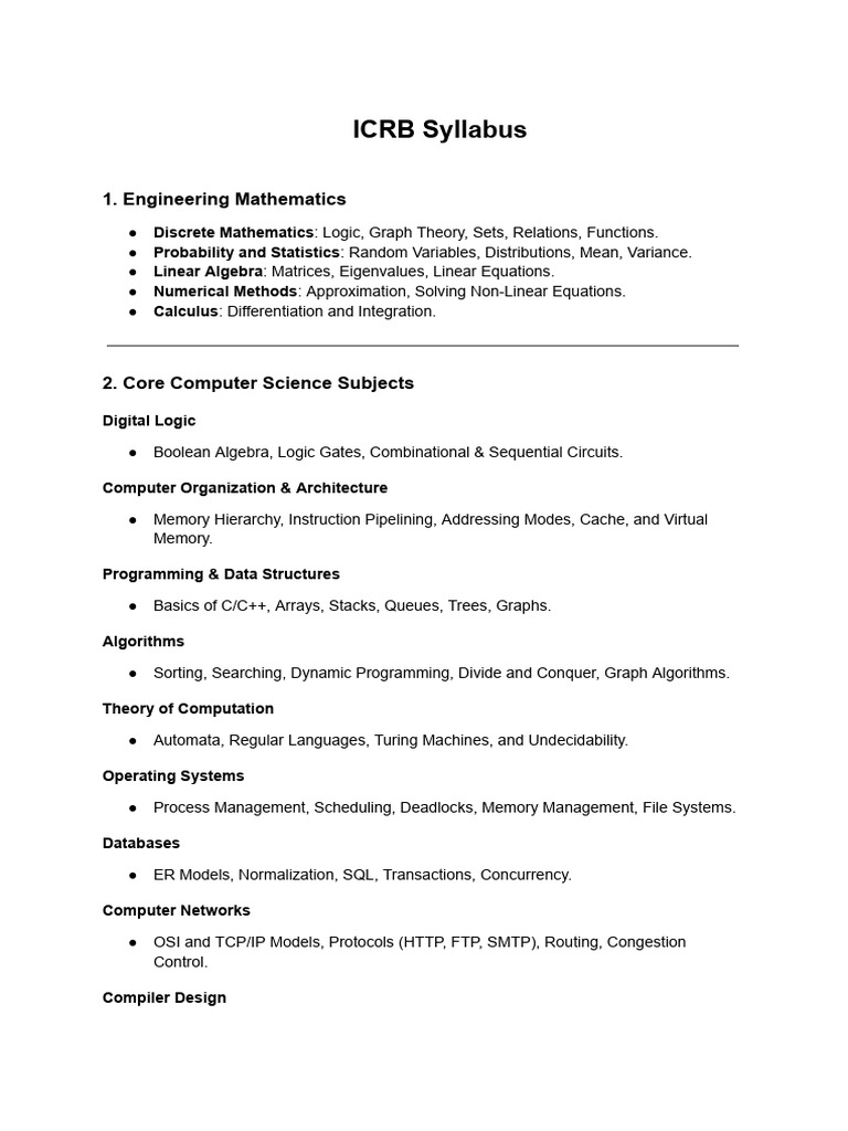 ICRB Syllabus | PDF