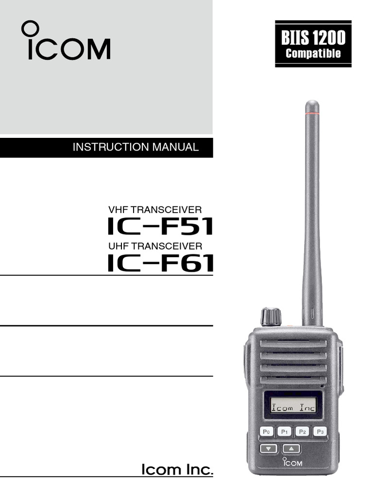 Icom IC-F61 Instruction Manual | PDF | Battery Charger | Electronics