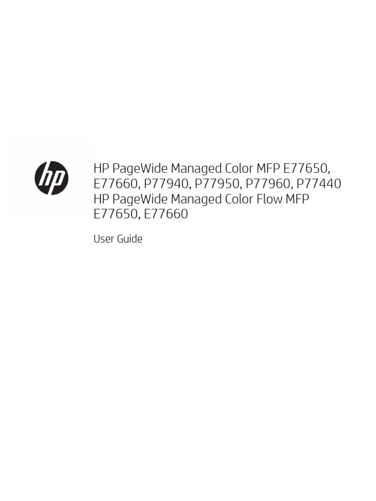 HP PageWide Managed Color MFP E77650-E77660 UG | PDF | Ip Address ...