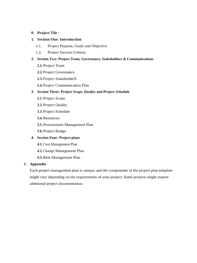 Comprehensive Project Management Plan | PDF