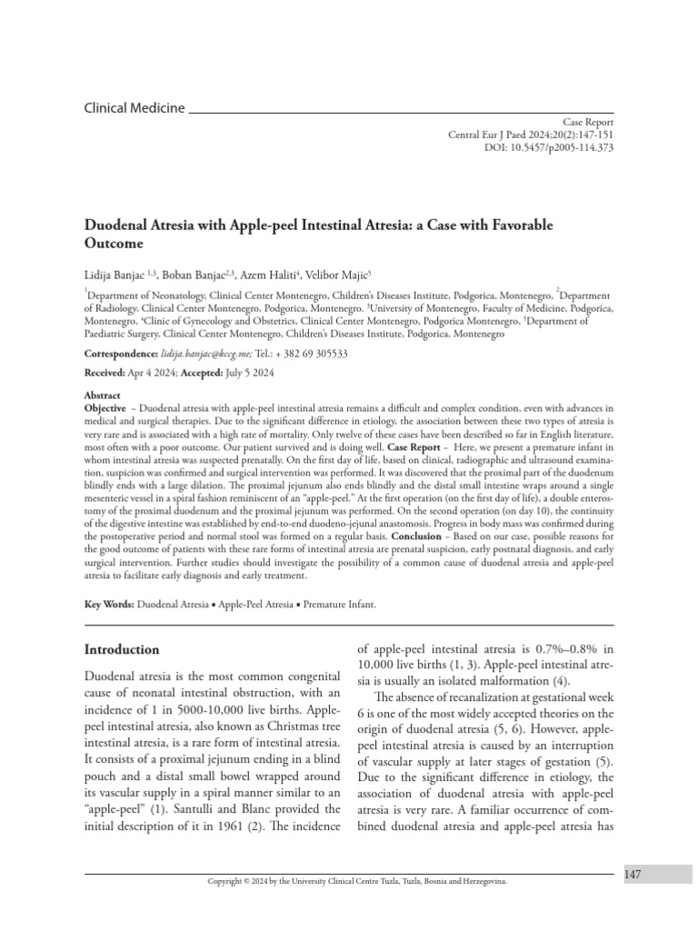 5 Duodenal - Atresia - With - Apple-Peel - Intestinal - Atresi | PDF ...