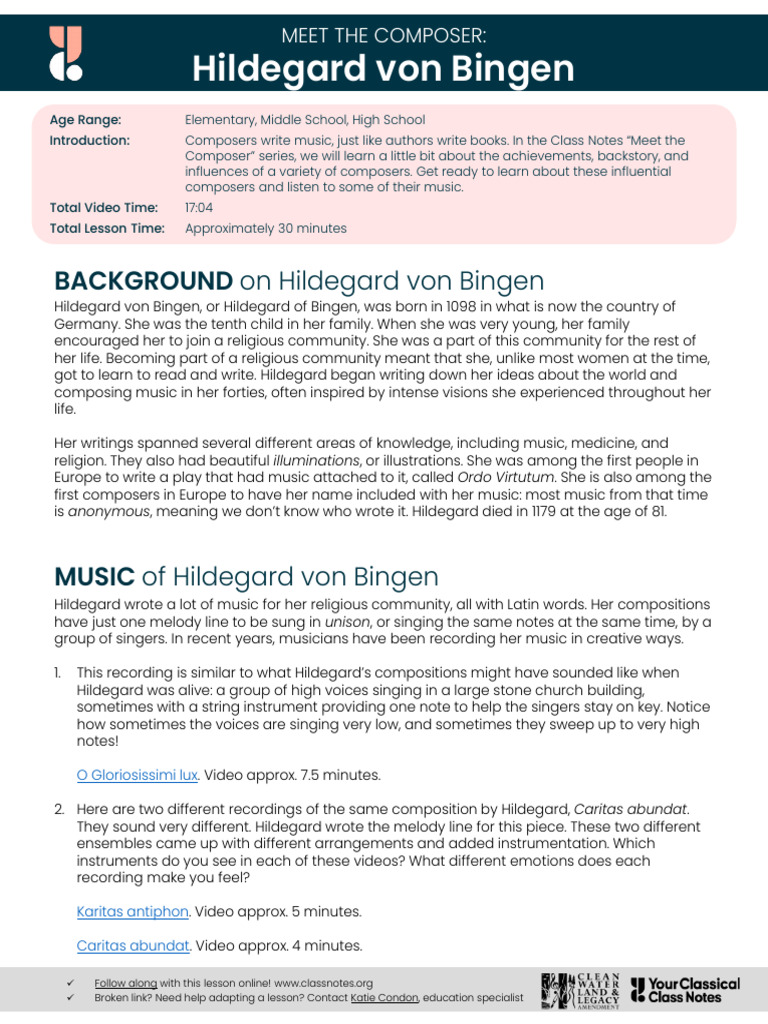 Hildegard von Bingen: Composer Overview | PDF | Musical Compositions ...