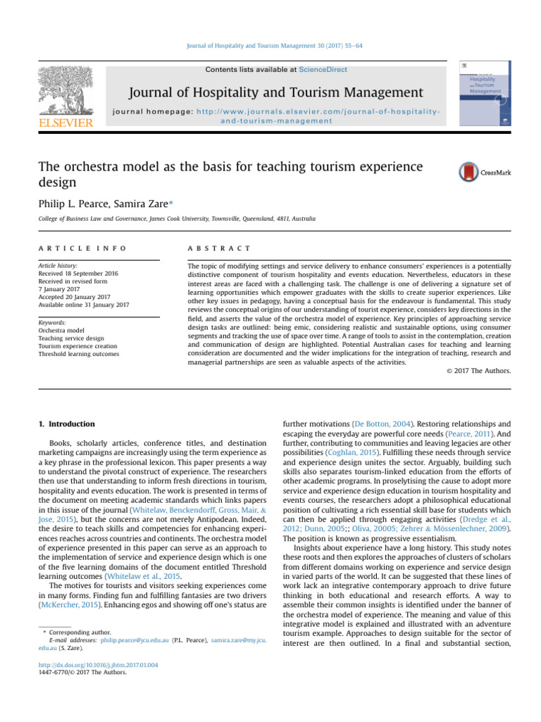 Orchestra Model in Tourism Education | PDF | Experience | Thought