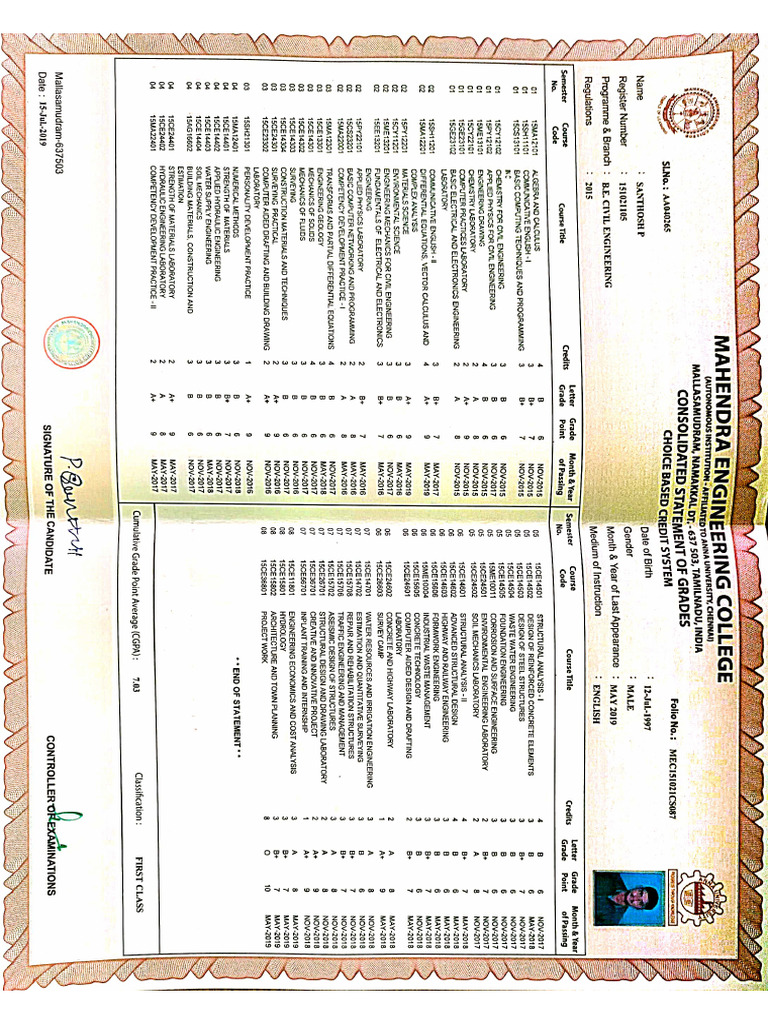 Mark Sheet | PDF