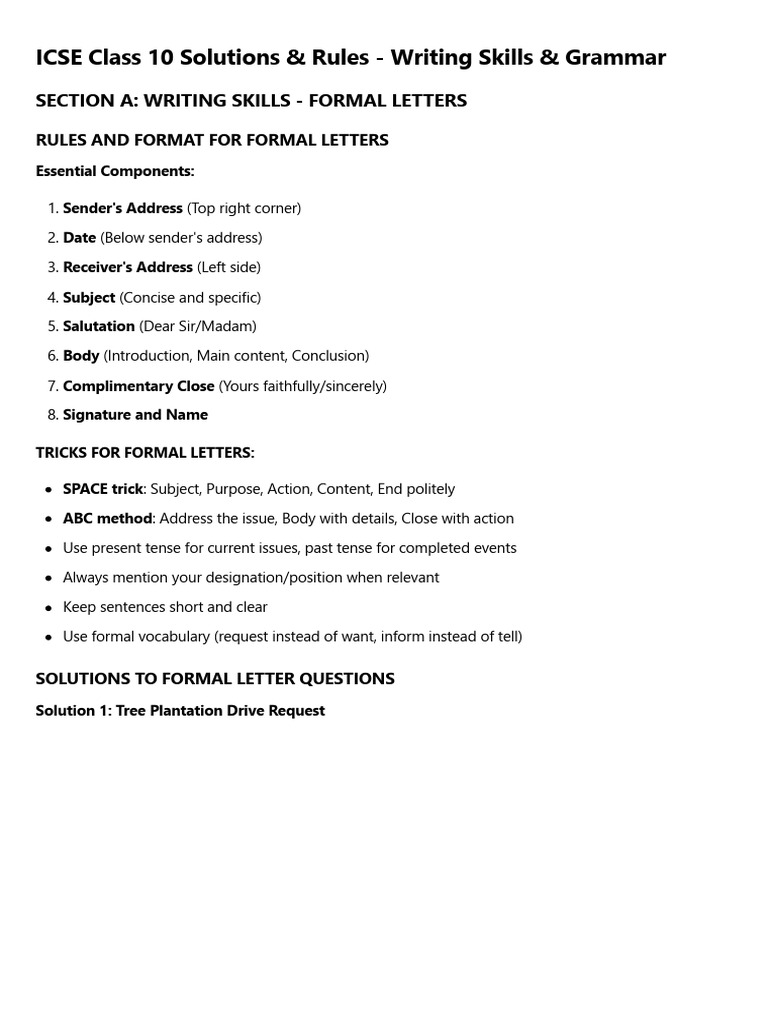 Formal Letter Writing Guidelines | PDF | Verb | Languages