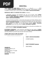 Deed Poll for Name Change to Zainab | PDF | Affidavit | Legal Documents