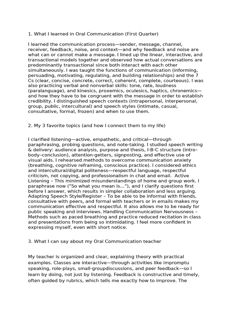 Special Task | PDF | Communication | Nonverbal Communication