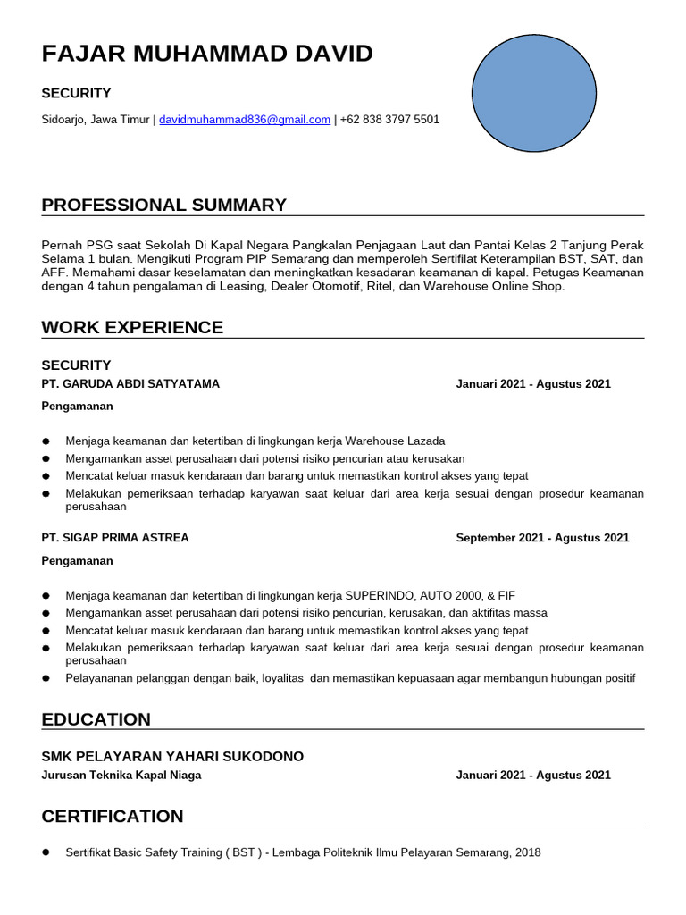 Profil Keamanan Fajar Muhammad David | PDF