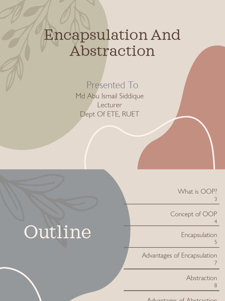 OOP: Encapsulation vs Abstraction Guide | PDF | Object Oriented ...